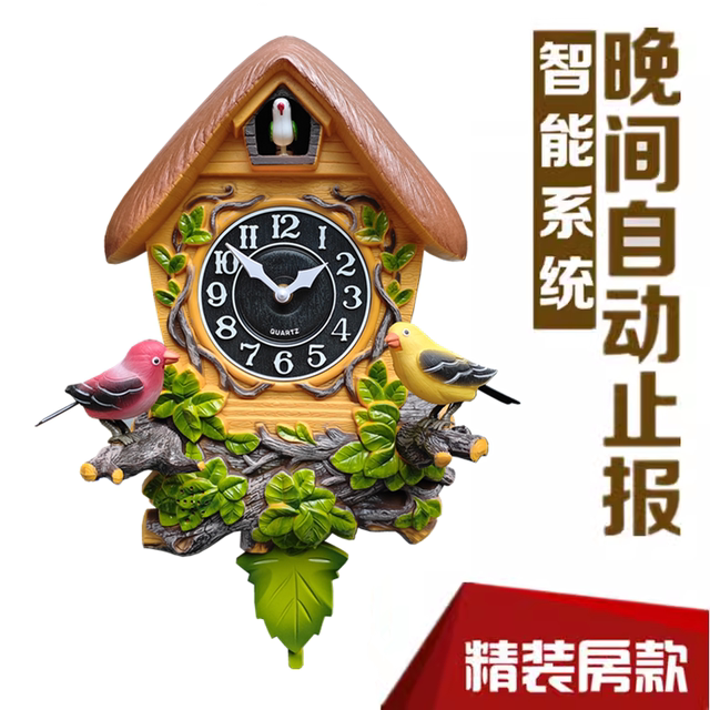 European simple cuckoo clock living room forest cuckoo clock pastoral ...