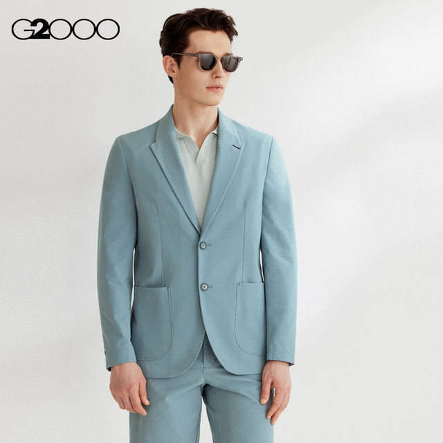 G2000 men's 2024 shopping mall same high-end elastic seersucker casual suit