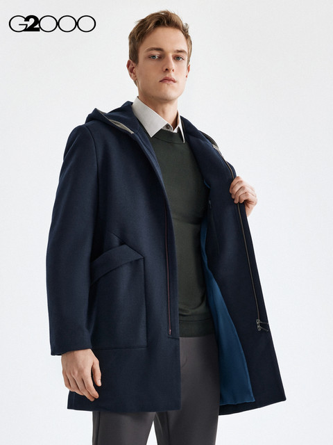 G2000 men's clothing, same warm and comfortable hooded mid-length ...