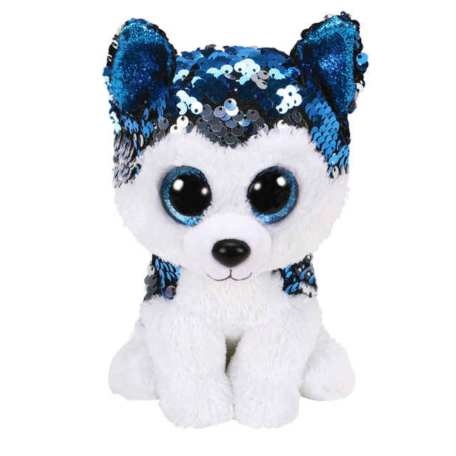 Authentic ty sequined doll with big eyes plush dinosaur cat unicorn ...