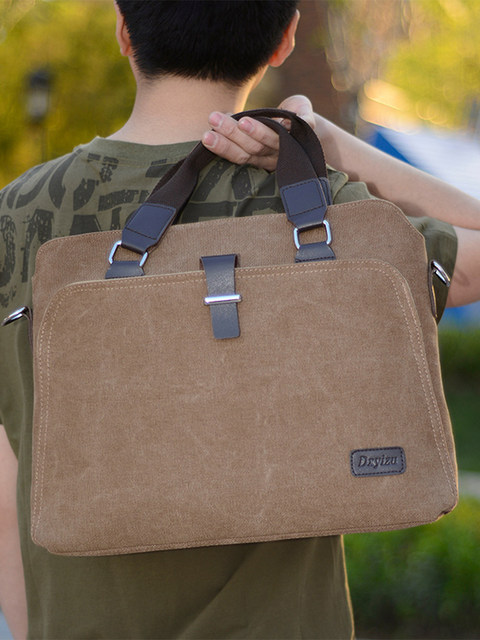 Men's handbags, fashionable casual canvas bags, simple business ...