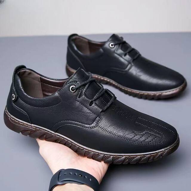 2025 spring new men's shoes, beef tendon sole soft sole soft leather ...