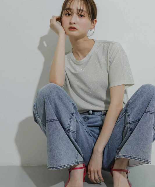 Daily single SENSE OF PLACE round neck solid color simple versatile ...