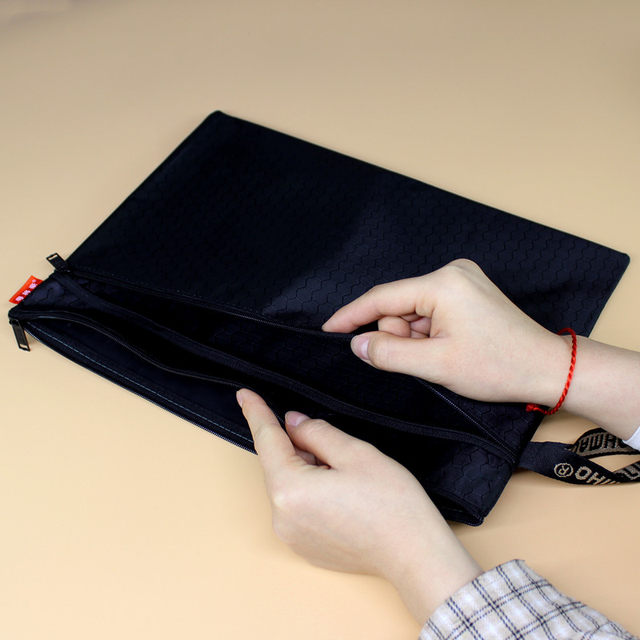 A4 double-layer document bag canvas zipper bag health book pregnancy ...