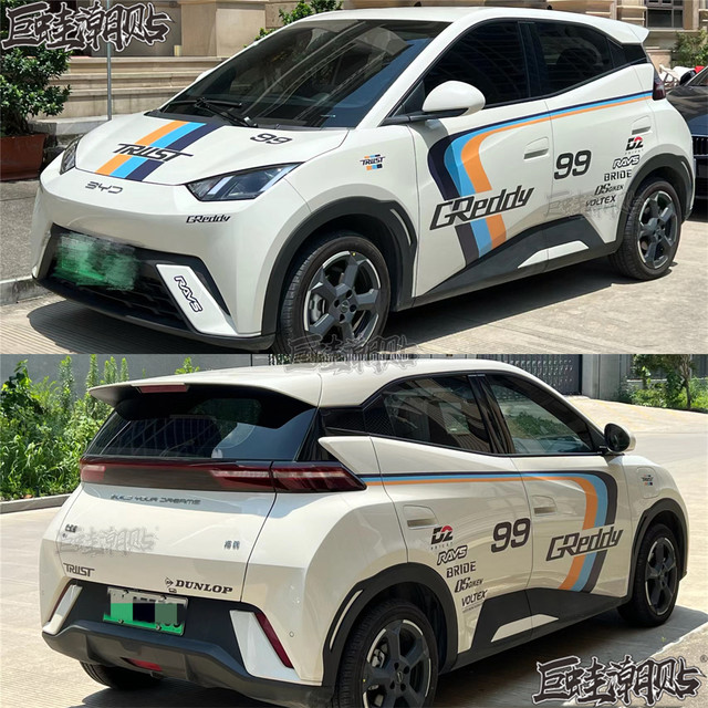 Suitable for BYD Seagull racing sticker body pull-up dolphin Bingo ...