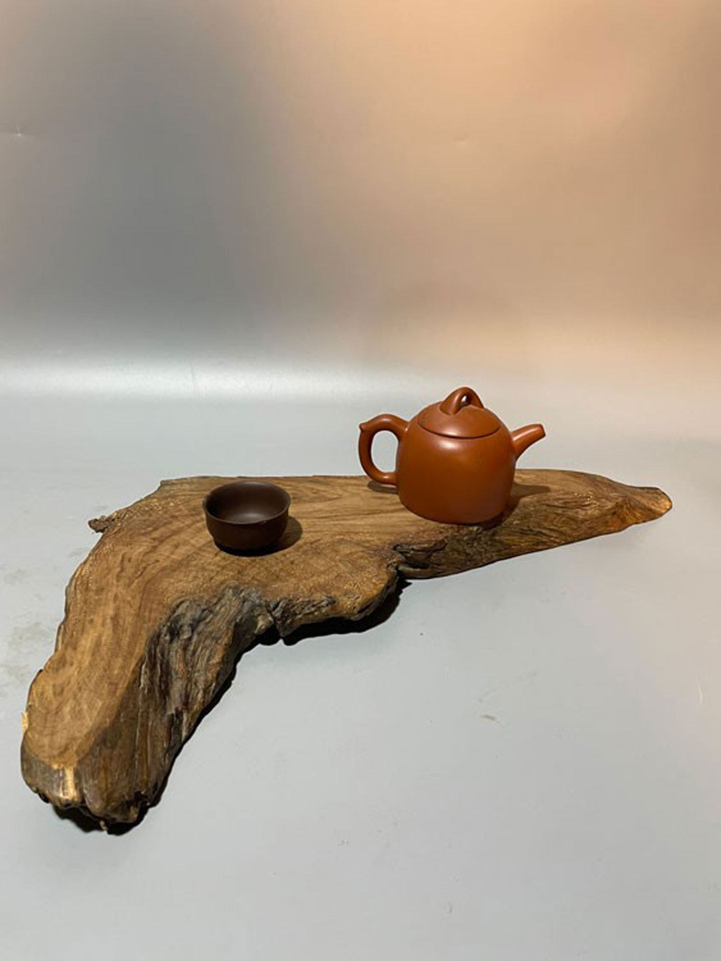 Mahogany Zen Tea Table Base - Natural Tree Root Design