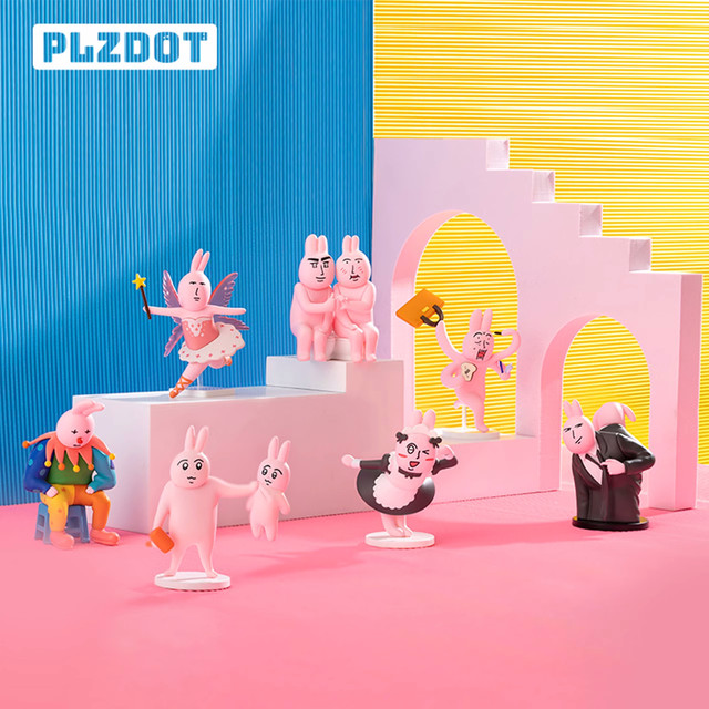 PLZDOT Official Genuine Pink Rabbit My Friend Series Blind Box Figure ...