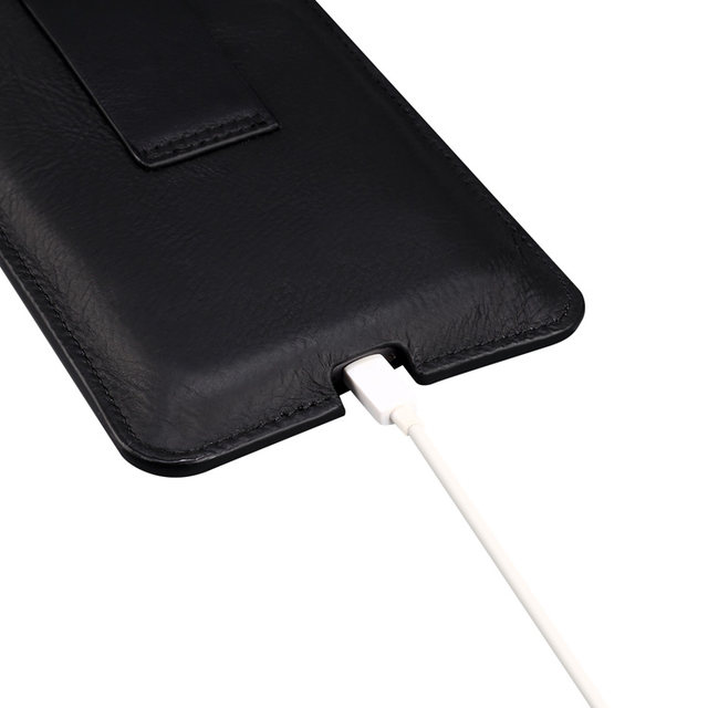 Vertical single-layer men's ultra-thin genuine cowhide mobile phone ...