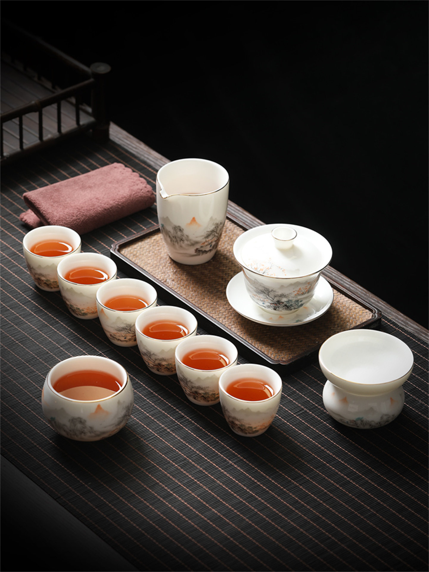 Service à thé Kung Fu en porcelaine Dehua - Ensemble de cérémonie de ...