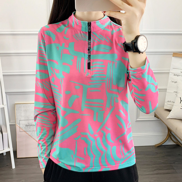 Spring and summer outdoor quick-drying T-shirt women's ice silk long ...