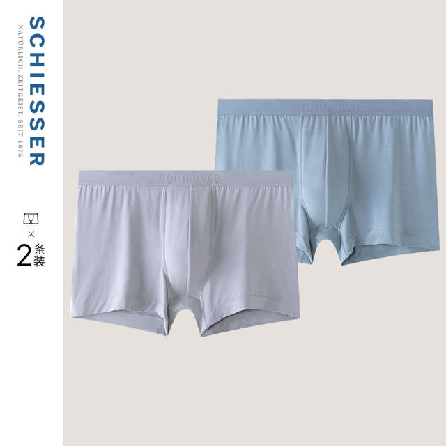 2 pack SCHIESSER Men's 80S Modal Mulberry Silk 3A Antibacterial and ...