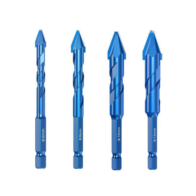 Tilted head eccentric drill bit hexagonal ceramic stone rock plate ...