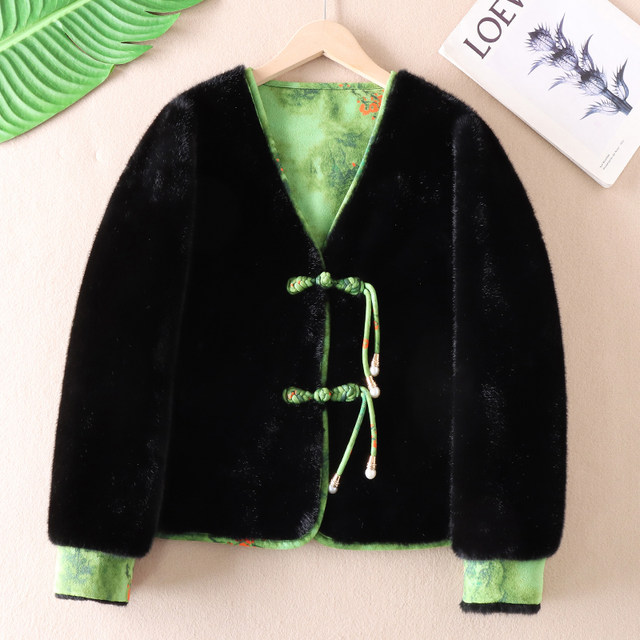Temperament new Chinese style imitation mink fur coat for women winter ...