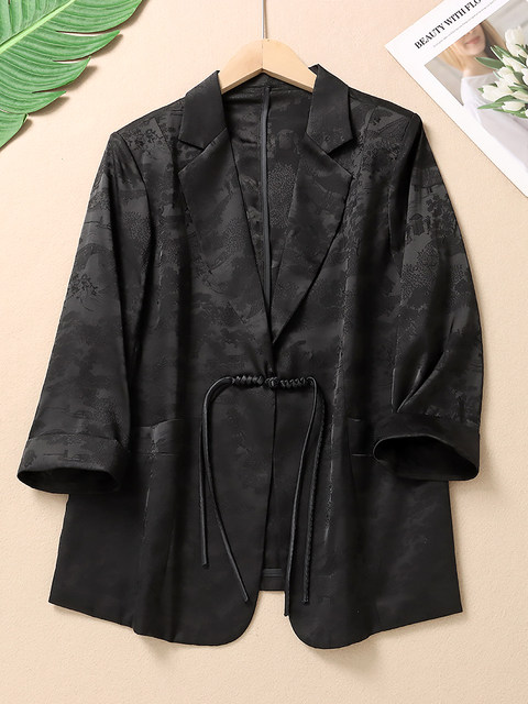 Fashionable temperament Summer breathable flower satin new Chinese suit ...