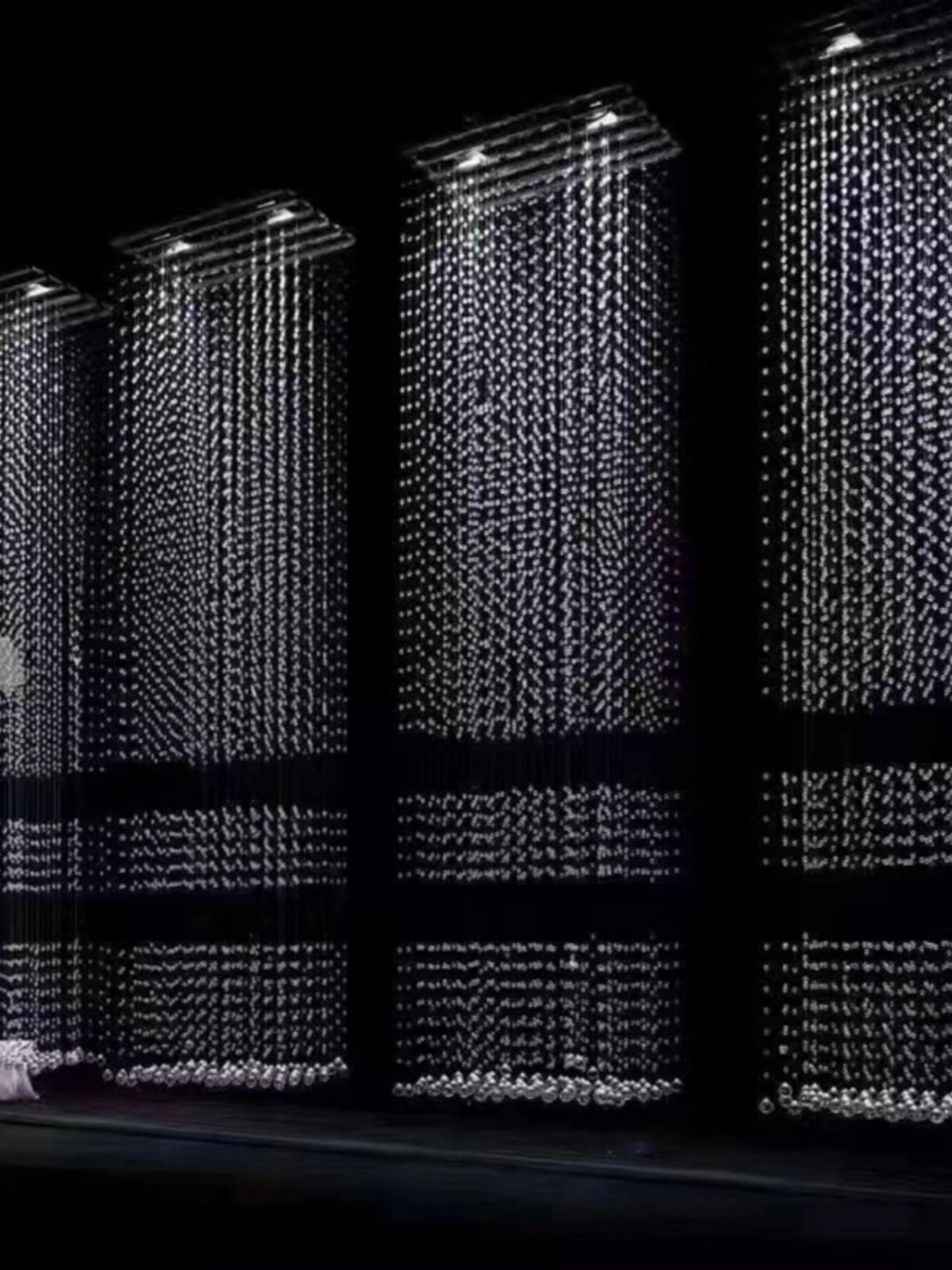 Abundance Crystal Wedding Backdrop - Black Crystal Bead Curtain with ...
