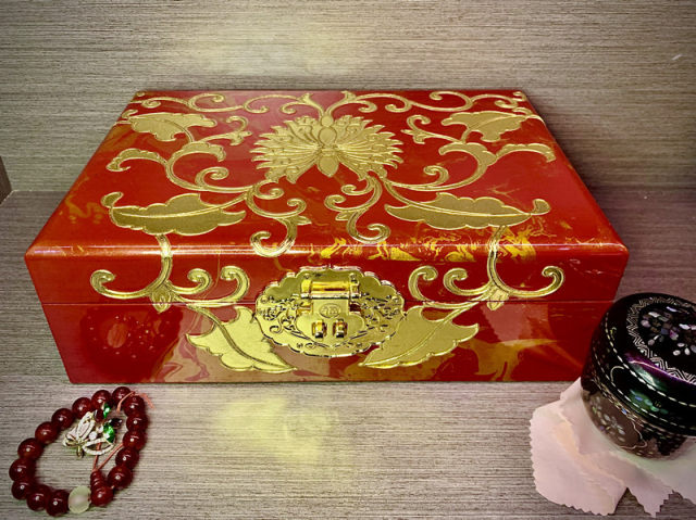 Pingyao Pushing Laughing Lacquer Water Jewelry Boxing Retro Pure ...