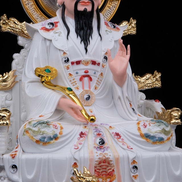Kangsheng Sanqing Taoist statue resin moral origin spiritual treasure ...