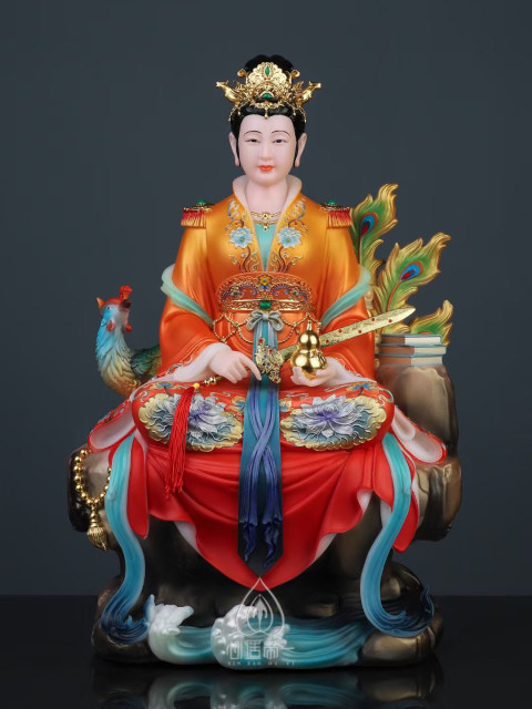 Xinzao Diyi Jiutianxuan Goddess Statue sitting on the mountain ...