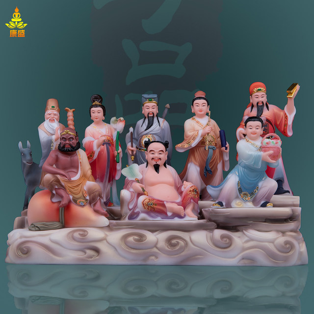 Eight Immortals crossing the sea, white marble statues of Lu Dongbin ...