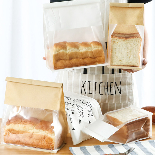 Food-grade wire seal eight-sided toast bag oil-proof 450g toast bread ...