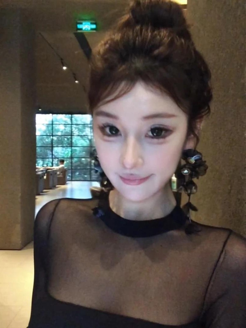 French style sexy mesh spliced round neck long-sleeved dress for women ...