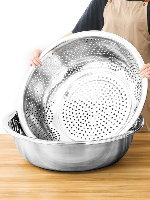 Extra-Thick 304 Food-Grade Stainless Steel Vegetable Basin Kitchen ...