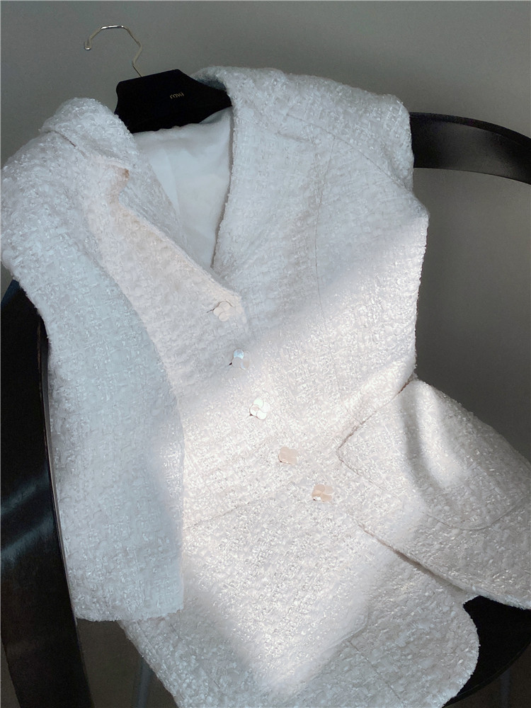 CASA162 collection line British LINTON black label off-white tweed ...