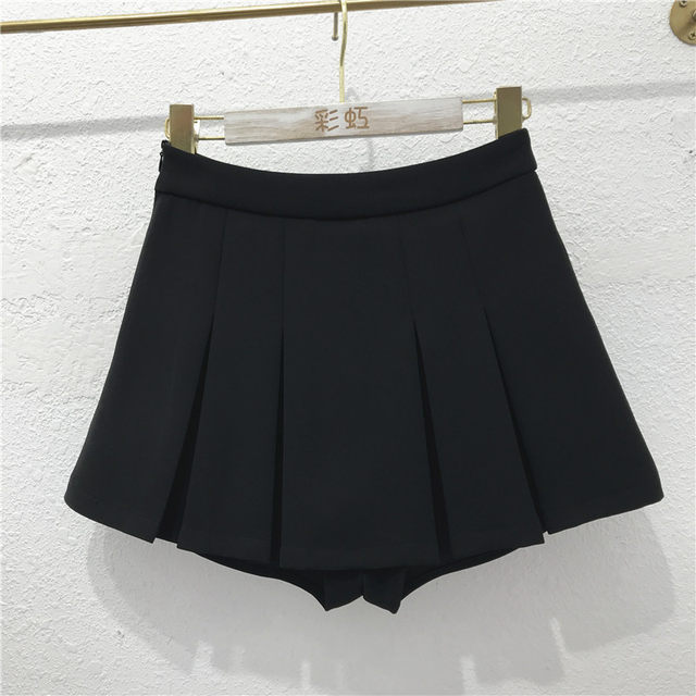 High -waisted pleated skirt female 2022 autumn new and thin versatile A -shaped skirt college ...