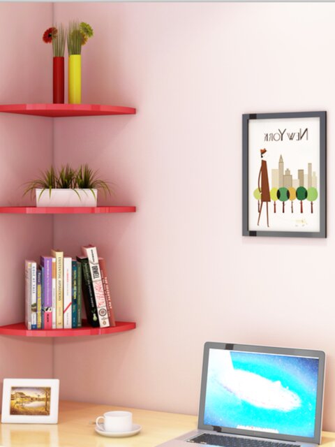 Corner shelf bedroom decoration punch-free partition wall hanging ...