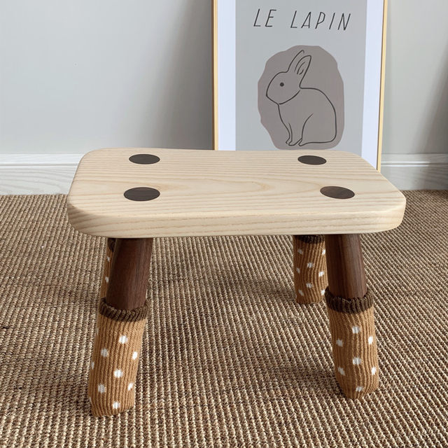 [Peanut Stool] Original Solid Wood Simple Shoe-Changing Stool Made of ...