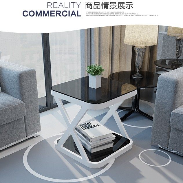 Simple coffee table simplicity Modern tempered glass living room mini ...