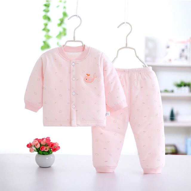 Newborn baby clothes pure cotton autumn and winter warm suit 0-6-12 months male and female baby ...