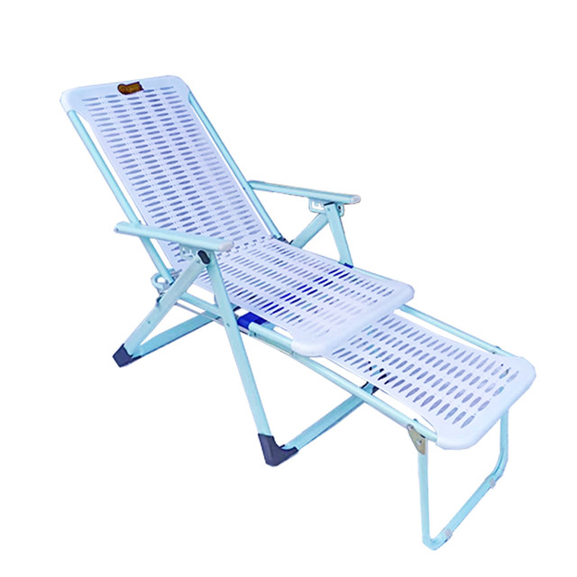 Thickened recliner folding plastic beach chair lazy lunch break nap ...