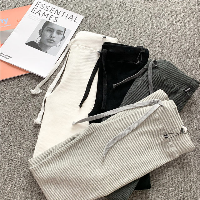 Cotton INS Korean version of thick thread drawstring slimming ...