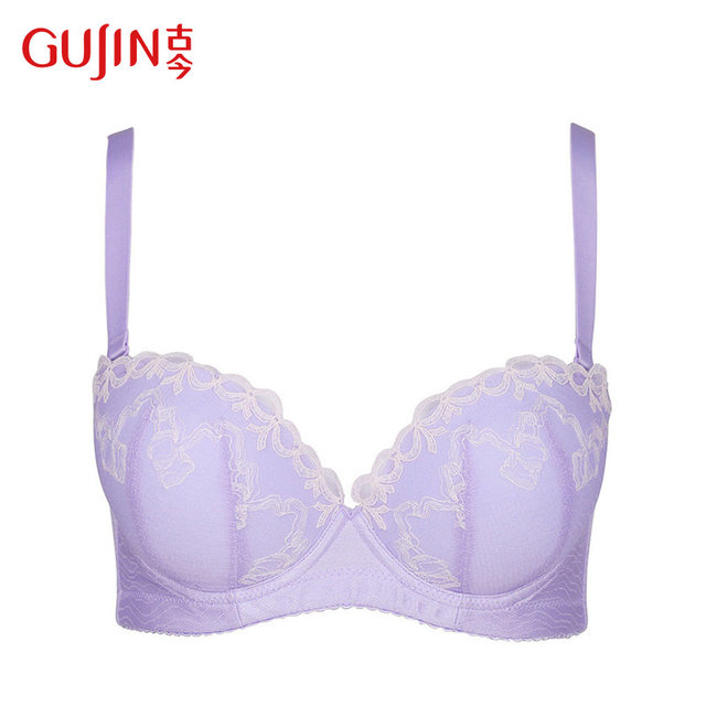 Ancient and modern counter bra 1/2 cup candy two-color lace top thin ...