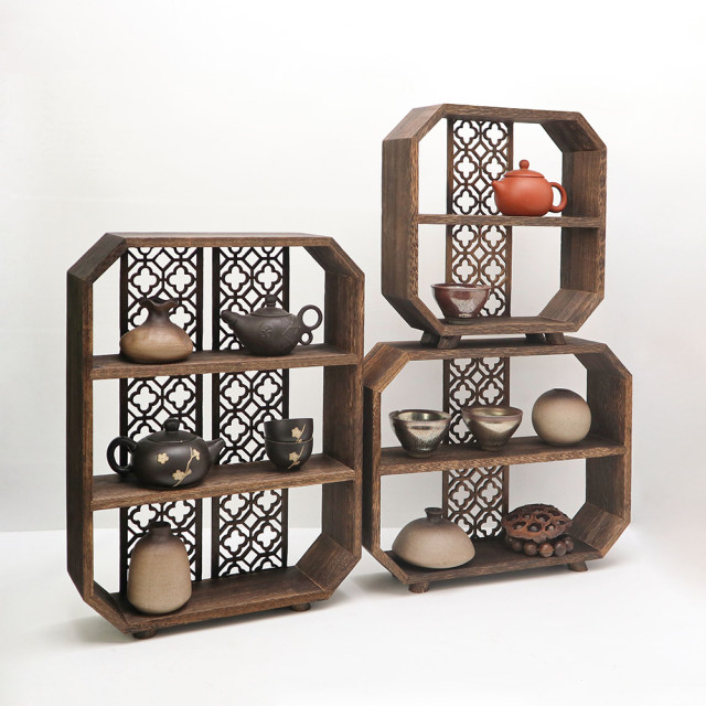 New Chinese style desktop Bogu rack teapot rack small Duobao Pavilion ...