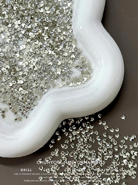 New golden malt diamond flat bottom diamond nail art small transparent ...