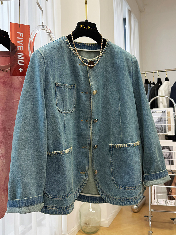 High-end temperament and celebrity chic heavy-work retro round neck ...