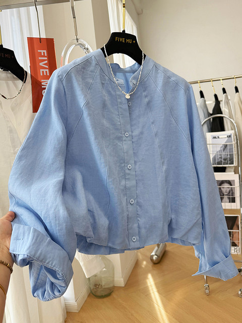 High-end temperament, unique and beautiful round neck, long sleeves ...