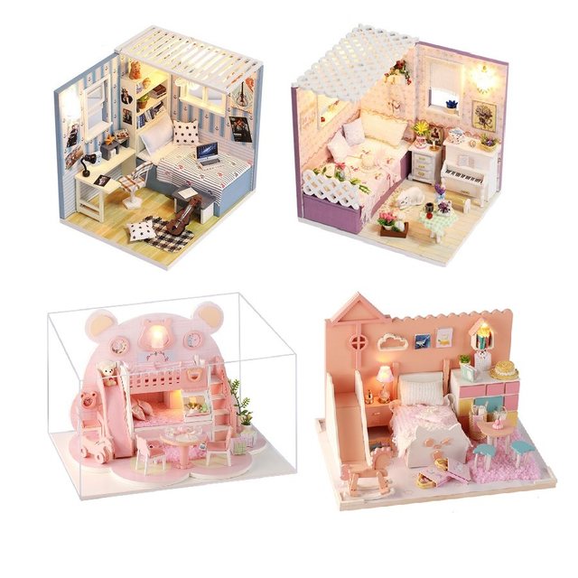 Building DIY hut assembly model Jianya Girl Heart House House Handmade ...