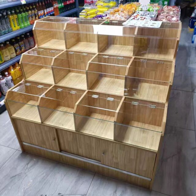 Supermarket rice bucket, square rice bucket, grain display cabinet ...