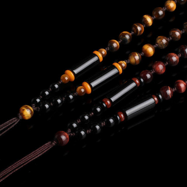 Red Tiger Eye Stone Rope Jade Bid Lavigatus Necklace Rope Handmade Rope ...