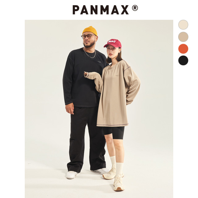 PANMAX Plus Size Men's Clothing 2024 Autumn American Solid Color Simple ...
