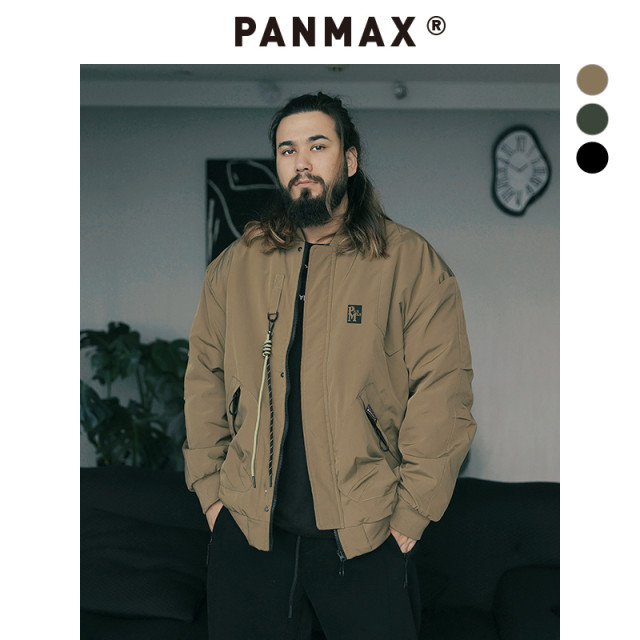 PANMAX large size trendy men's outdoor baseball collar plus fat ...