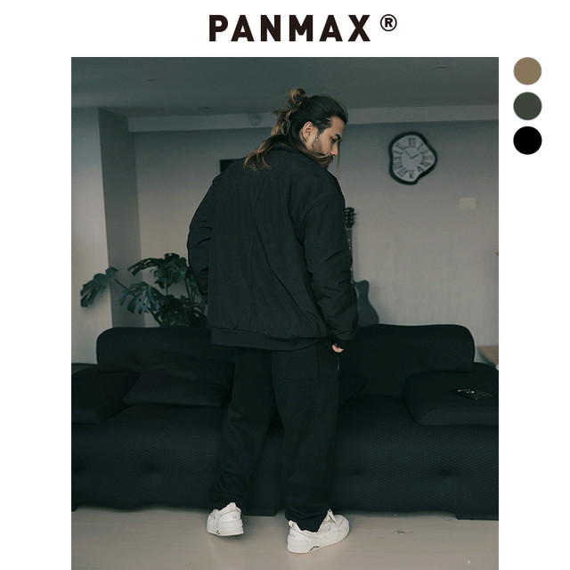 PANMAX large size trendy men's outdoor baseball collar plus fat enlarged winter warm quilted ...