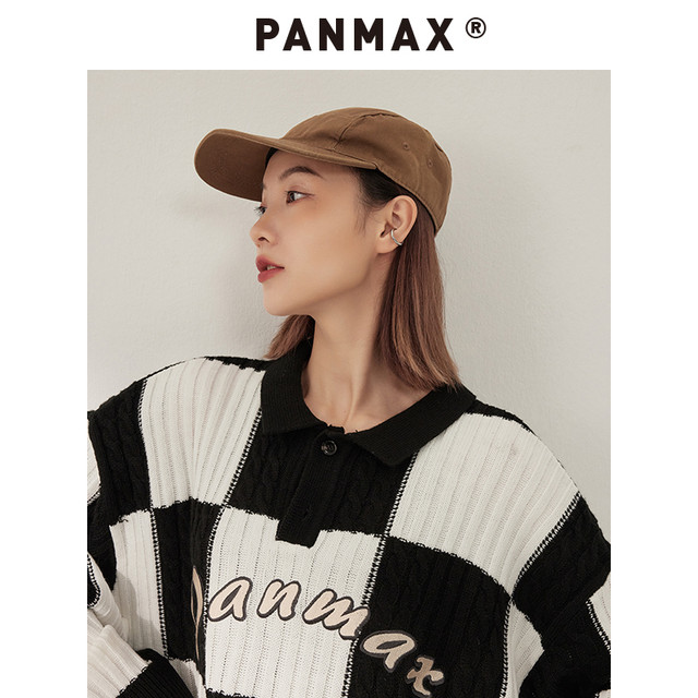 PANMAX plus size men's plus size loose contrast plaid autumn and winter ...