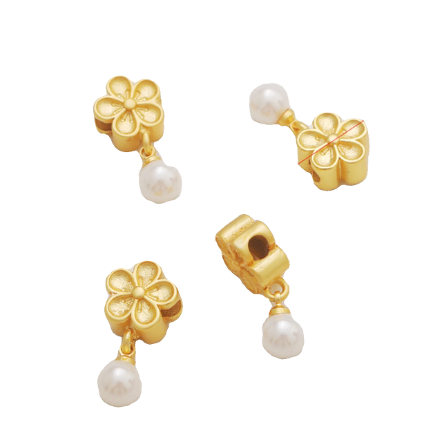 18K ancient gold color-preserving cherry blossom peach blossom matte ...