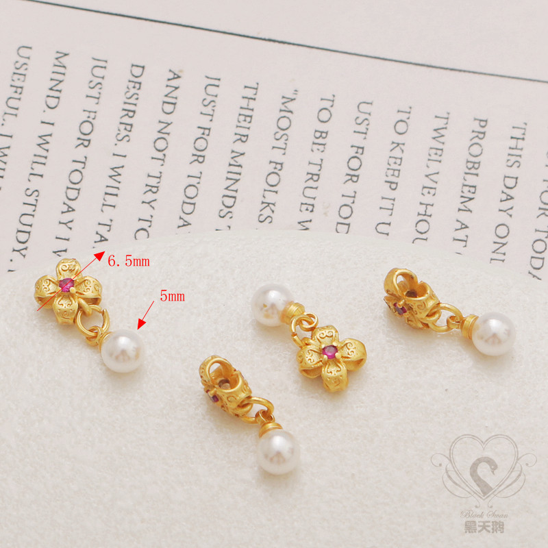 18K ancient gold color-preserving cherry blossom peach blossom matte ...