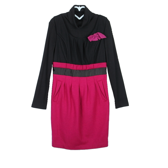 Autumn ladies' clothing stunning stitching long -sleeved round neck ...