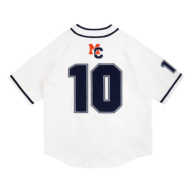 MCREW logo embroidered casual sports short-sleeved baseball cardigan ...